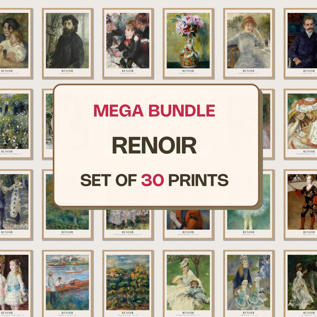 Renoir Art Collection Set of 30 Prints, Renoir Print Bundle, Renoir ...