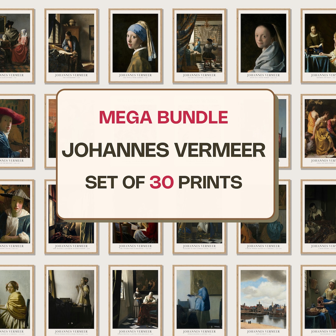 Johannes Vermeer Prints Collection Set of 30 Prints, Vermeer Print ...