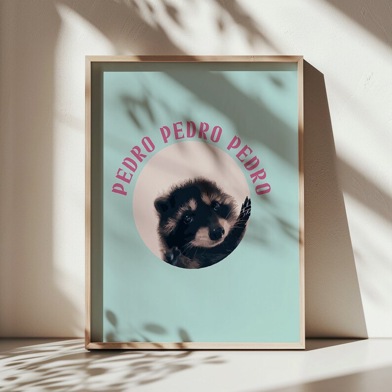 Pedro Dancing Raccoon Poster Dancing Raccoon Meme Print Raccoon Dancing ...
