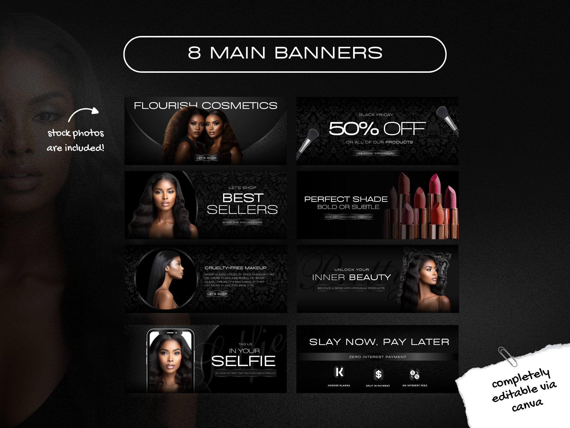 Cosmetics Web Banner Set | Premade Web Banners Templates | Cosmetics ...