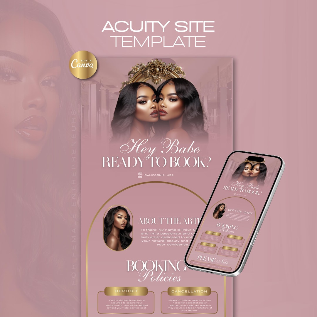 Acuity Scheduling Website Template, Minimalist Hair Stylist Booking ...