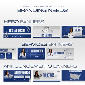Tax Prep Banner Canva Template, Accountant Website Banners (digital) - Etsy