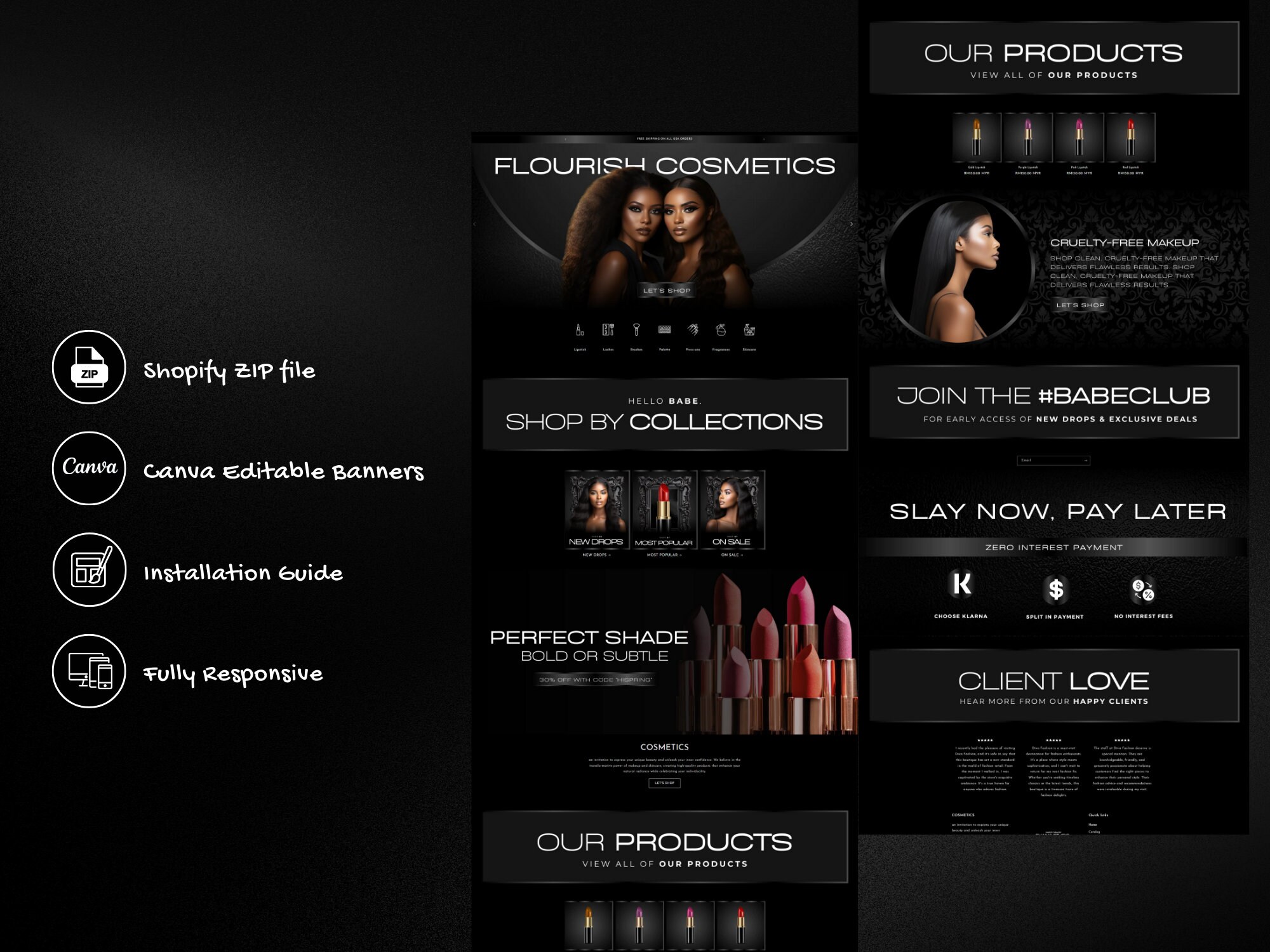 Beauty Shopify Theme | Lipgloss Business Web Banners | Cosmetics Website | Skin Care Website ...