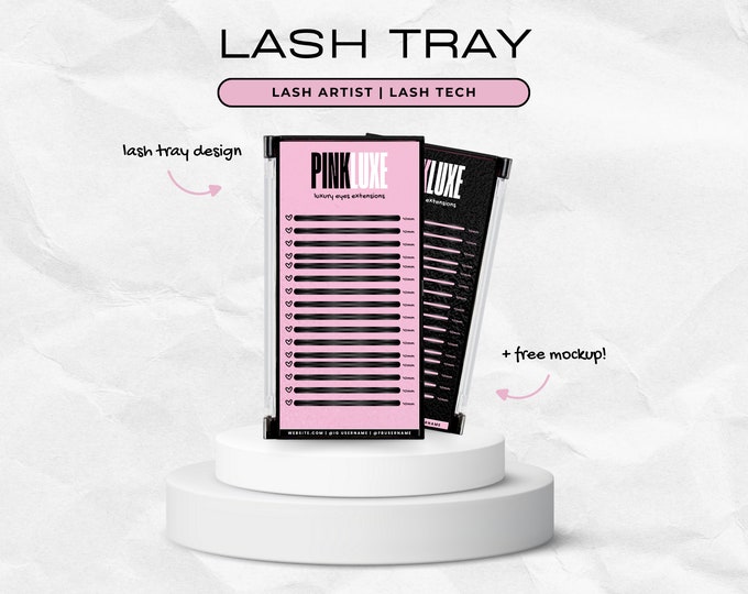 Editable Lash Tray Template | Lash Tech Branding | Eyelash Packaging ...