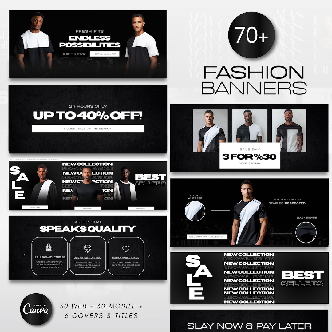Men's Fashion Web Banners: 70+ Boutique & Streetwear Templates (canva ...