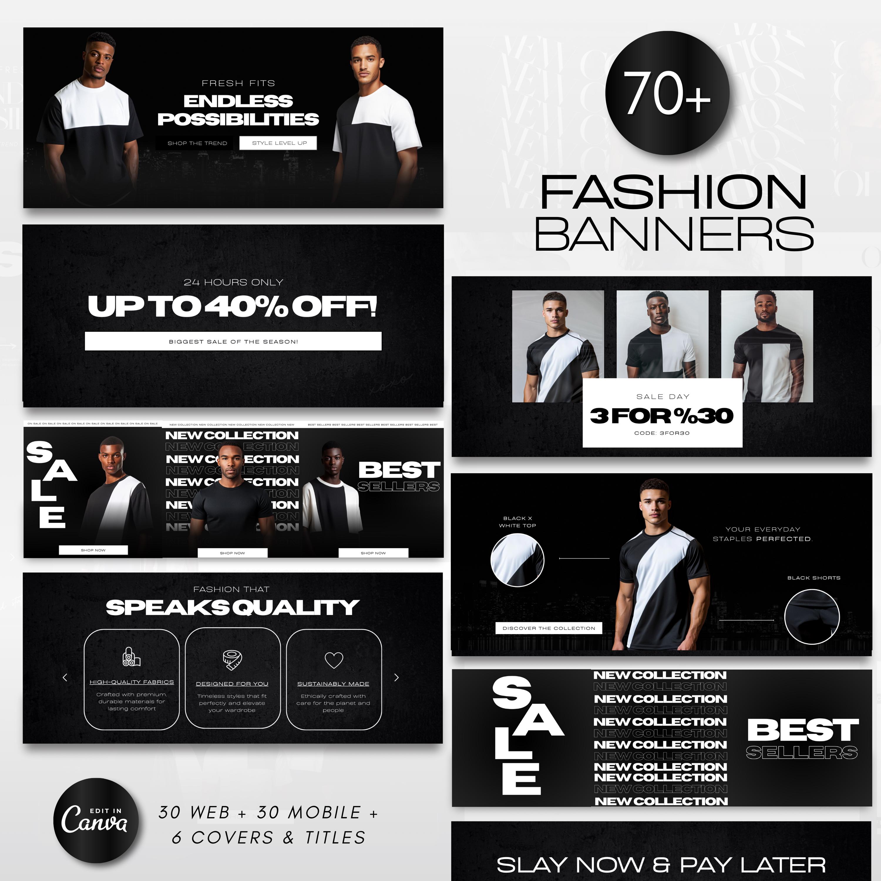 70 Men Fashion Web Banners Clothing Boutique Streetwear Fashion Banners ...