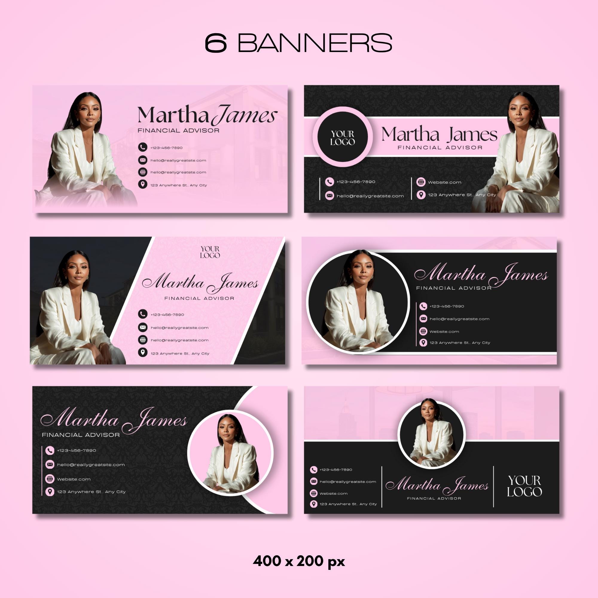 Modern Email Signature Template | Canva Editable Business Footer Design ...