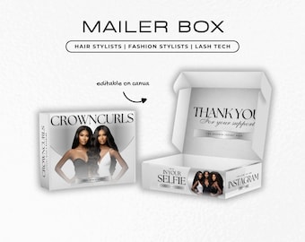 Wig Mailer Box Design Lace Front & Bundles Box Packaging Design DIY ...