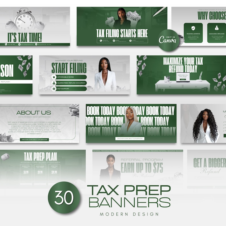 30 Tax Prep Banners Accountant Templates Corporate Business Website ...