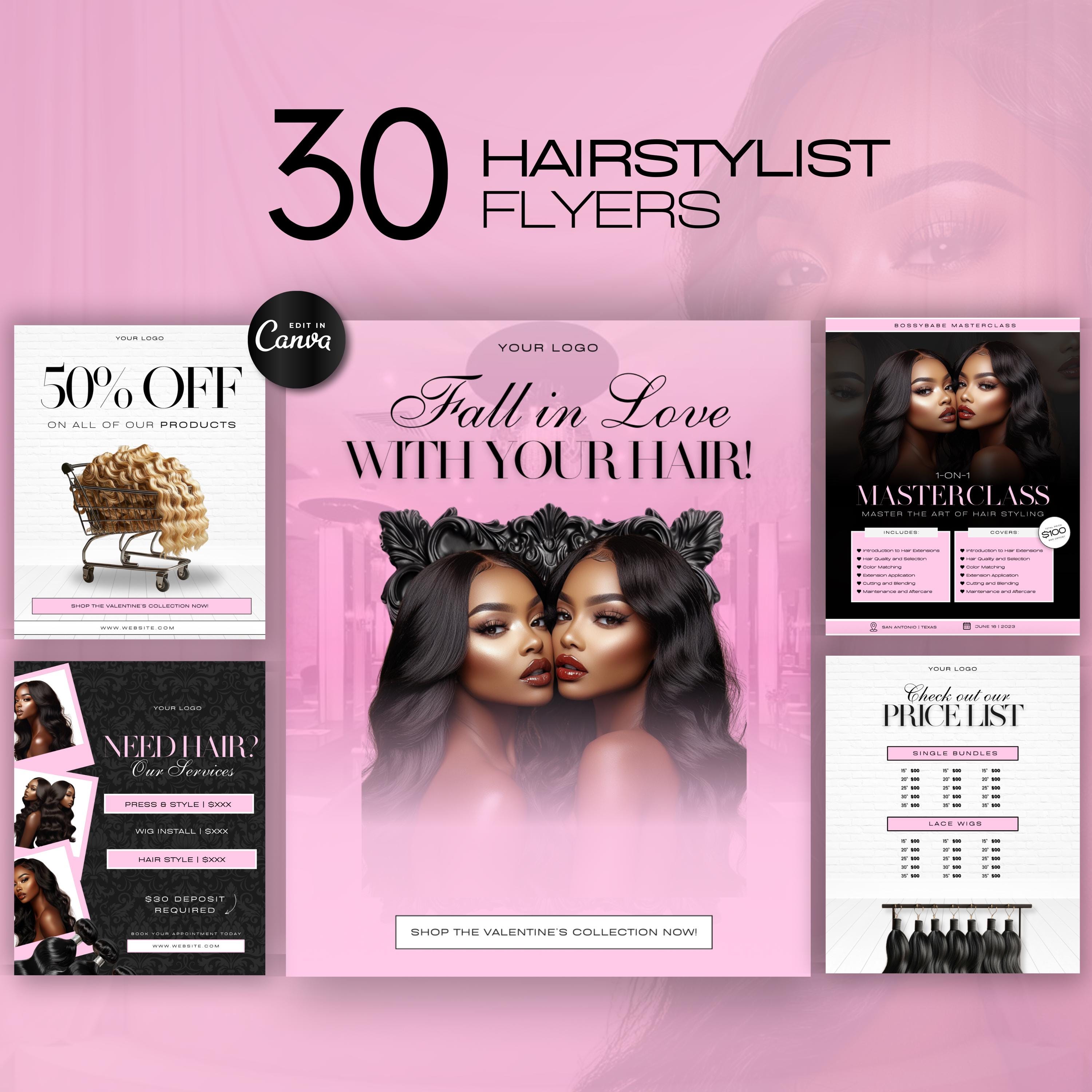30 Luxury Hairstylists Flyers Hair Extensions Templates Valentines ...