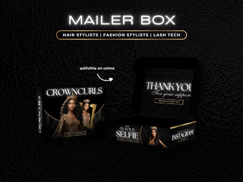 Wig Mailer Box Design | Lace Front & Bundles Box Packaging Design | DIY ...
