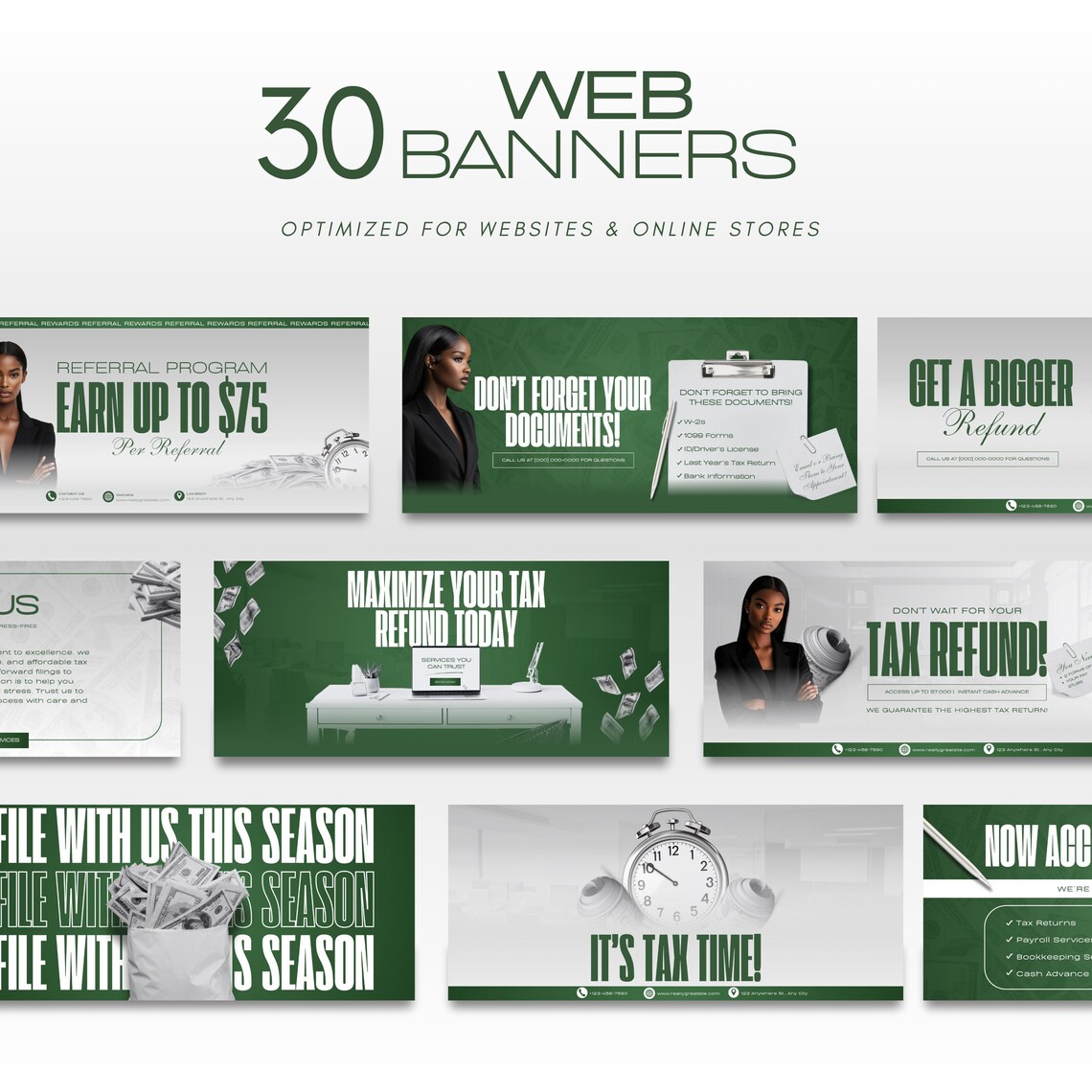 30 Tax Prep Banners Accountant Templates Corporate Business Website ...