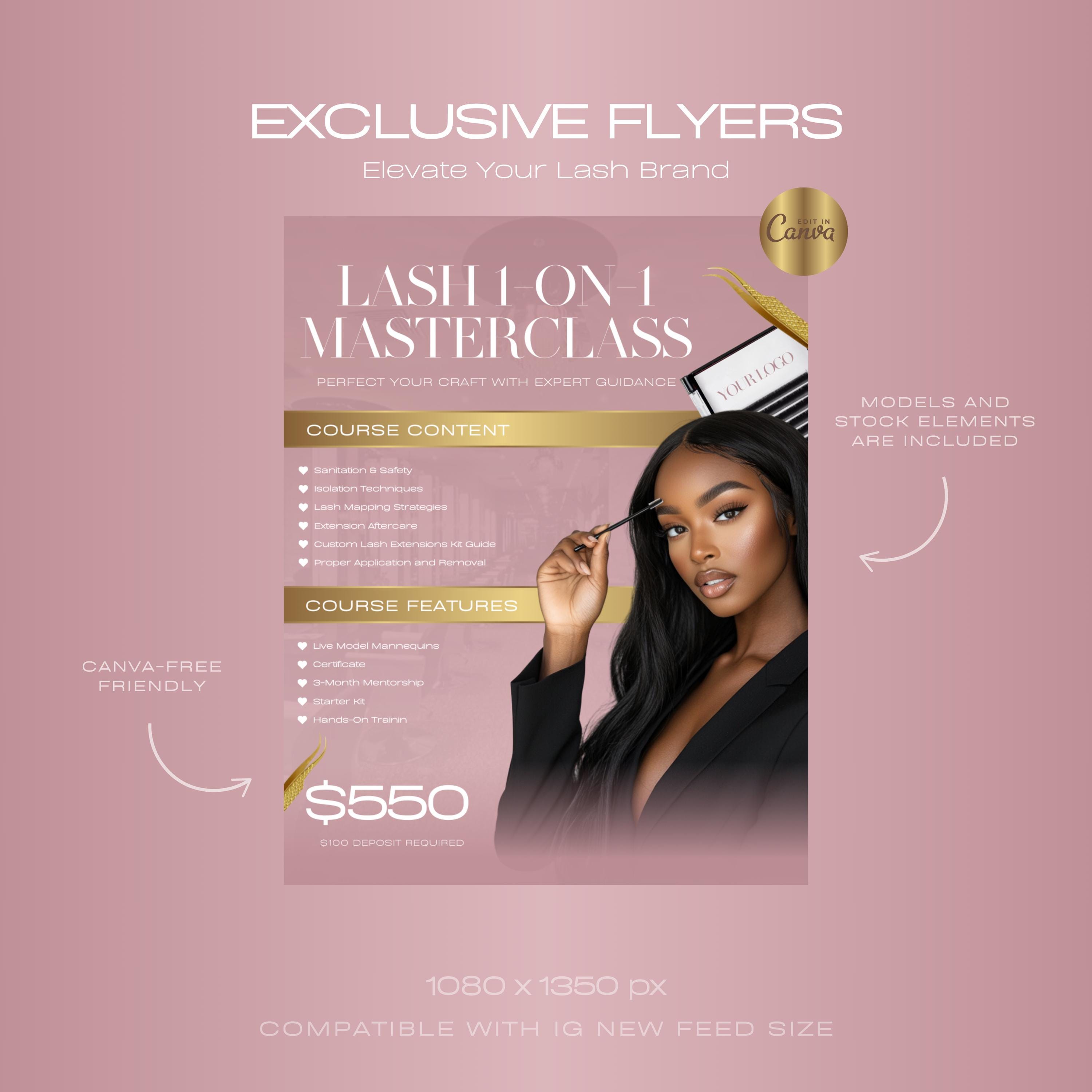 40 Lash Tech Flyers, Lash Tech IG Posts, Lash Tech Branding Kit, Lashes ...