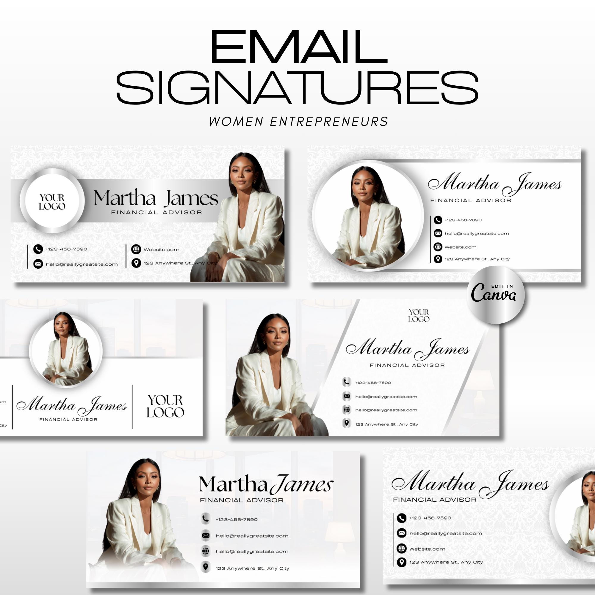 Silver Luxury Email Signature Template for Gmail and Outlook, Chrome ...