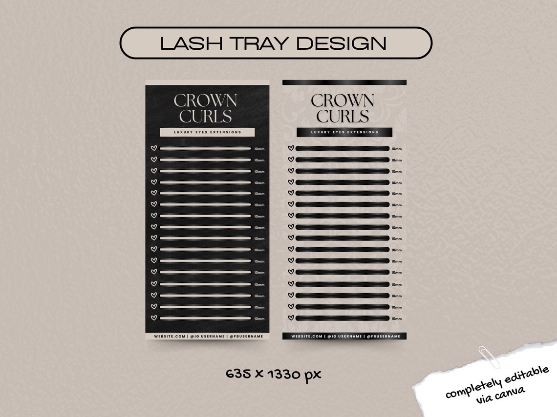 Editable Lash Tray Templates | Lash Business Branding & Eyelash ...
