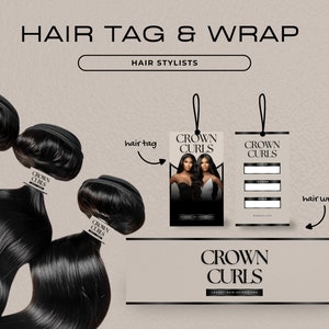 Hair Extension Tags and Wraps Templates Hair Business Branding Canva ...