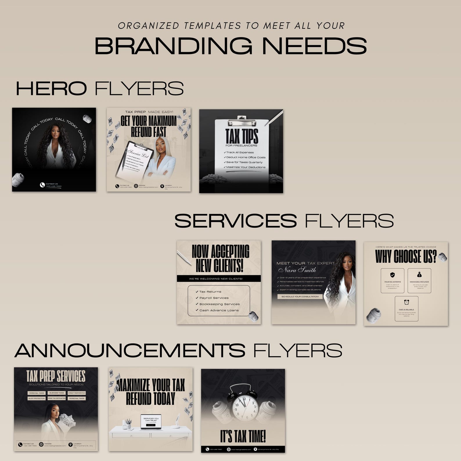 30+ Tax Prep Flyers, Accountant Business Templates, Editable Canva Tax ...