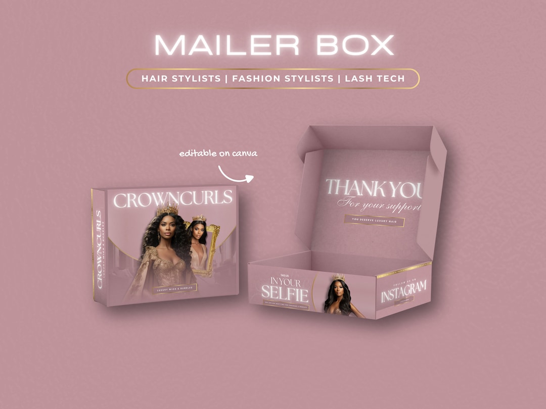 Wig Mailer Box Design | Lace Front & Bundles Box Packaging Design | DIY ...