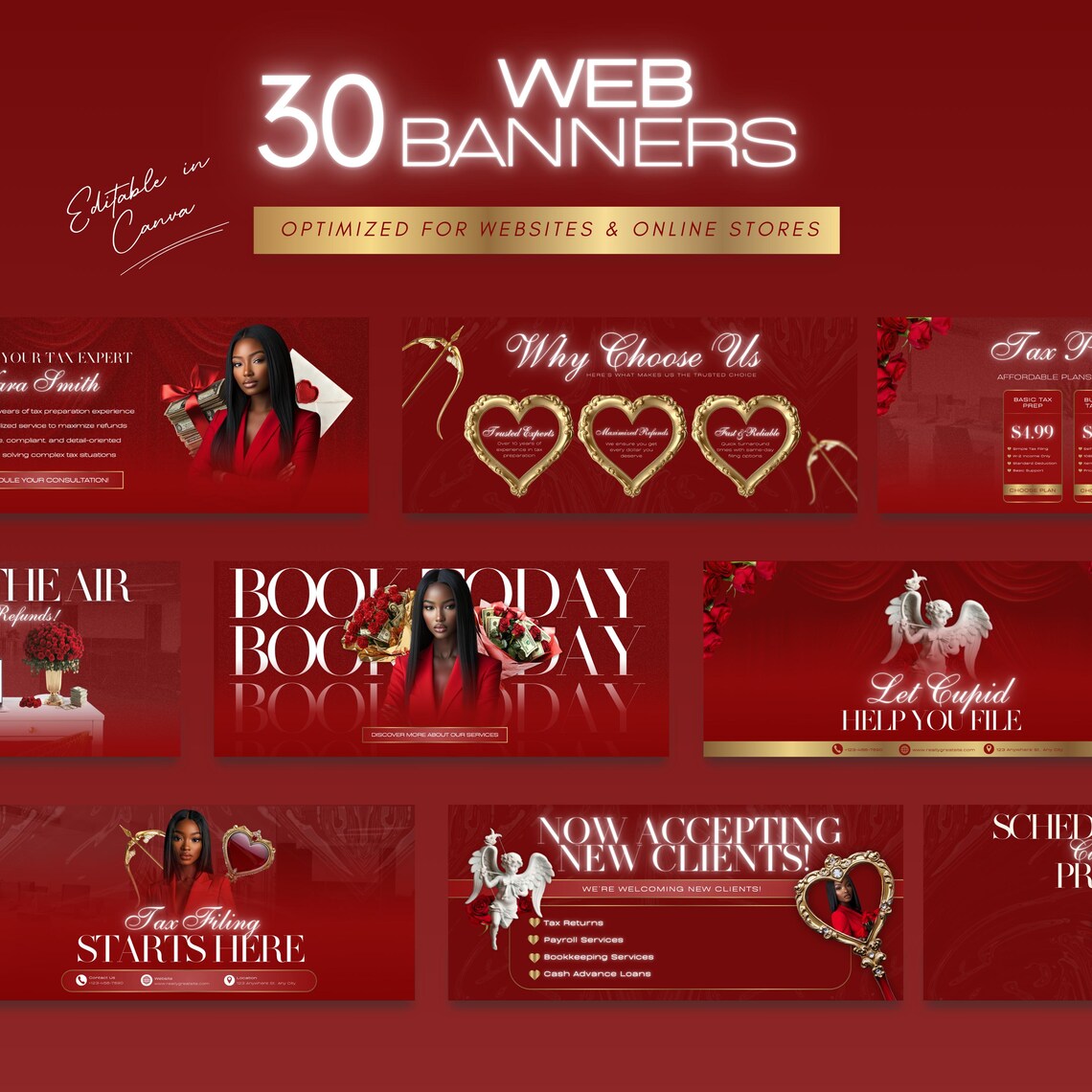 60 Valentine Tax Prep Banners | Accountant Templates | Corporate ...