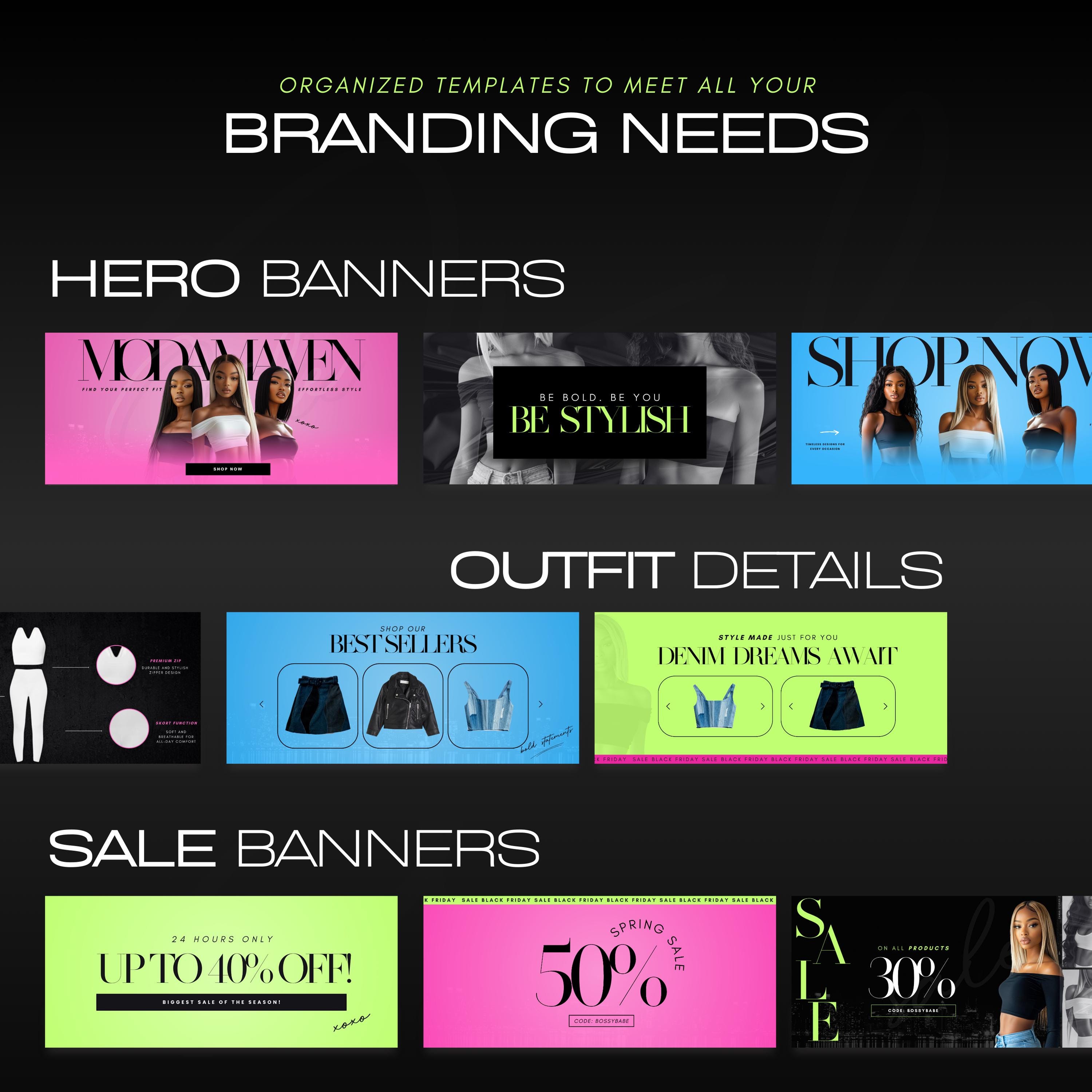 70 Neon Fashion Web Banners Templates | Colorful Clothing Website ...