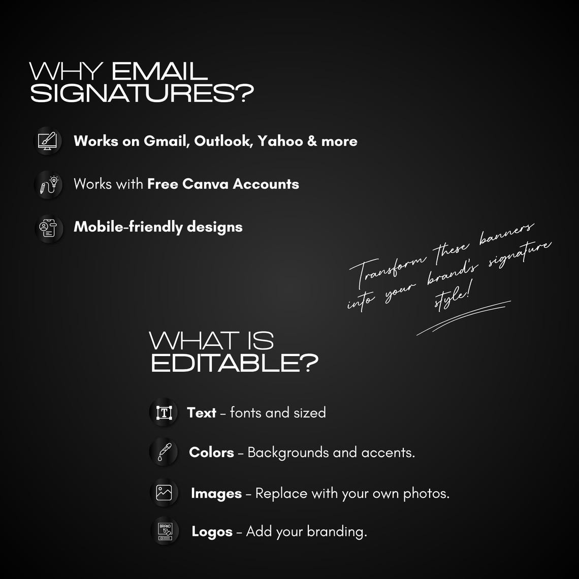 Email Signature Template for Women Entrepreneurs, Canva Editable ...