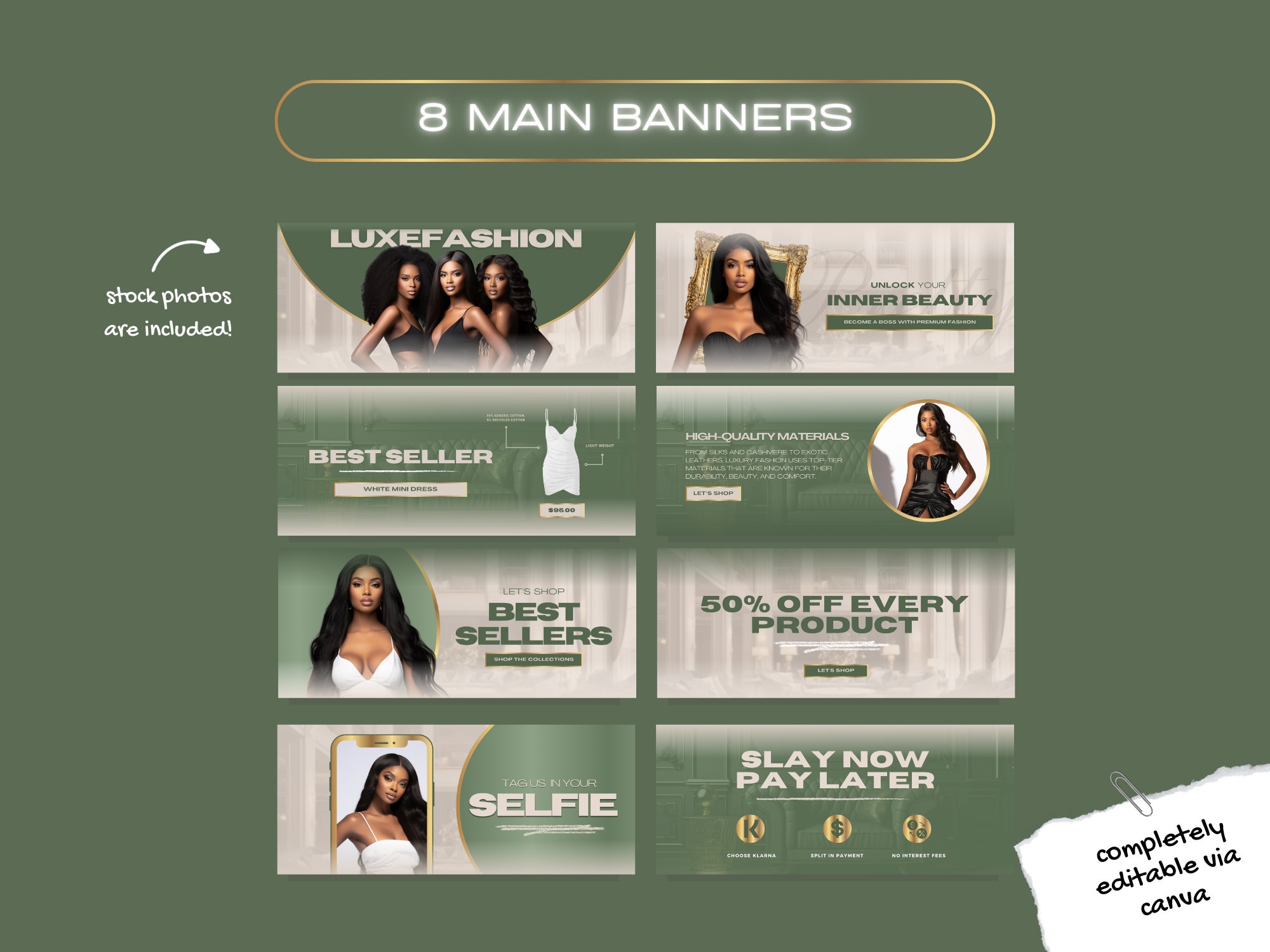 Fashion Web Banner Templates | Clothing Website Branding Kit | Shopify ...