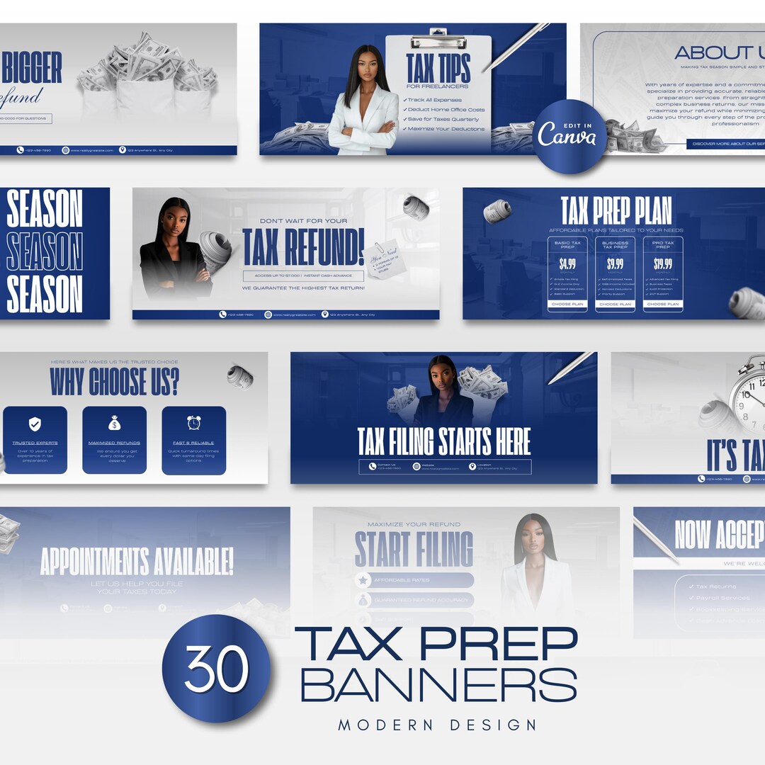 30 Tax Prep Banners | Accountant Templates | Corporate Business Website ...