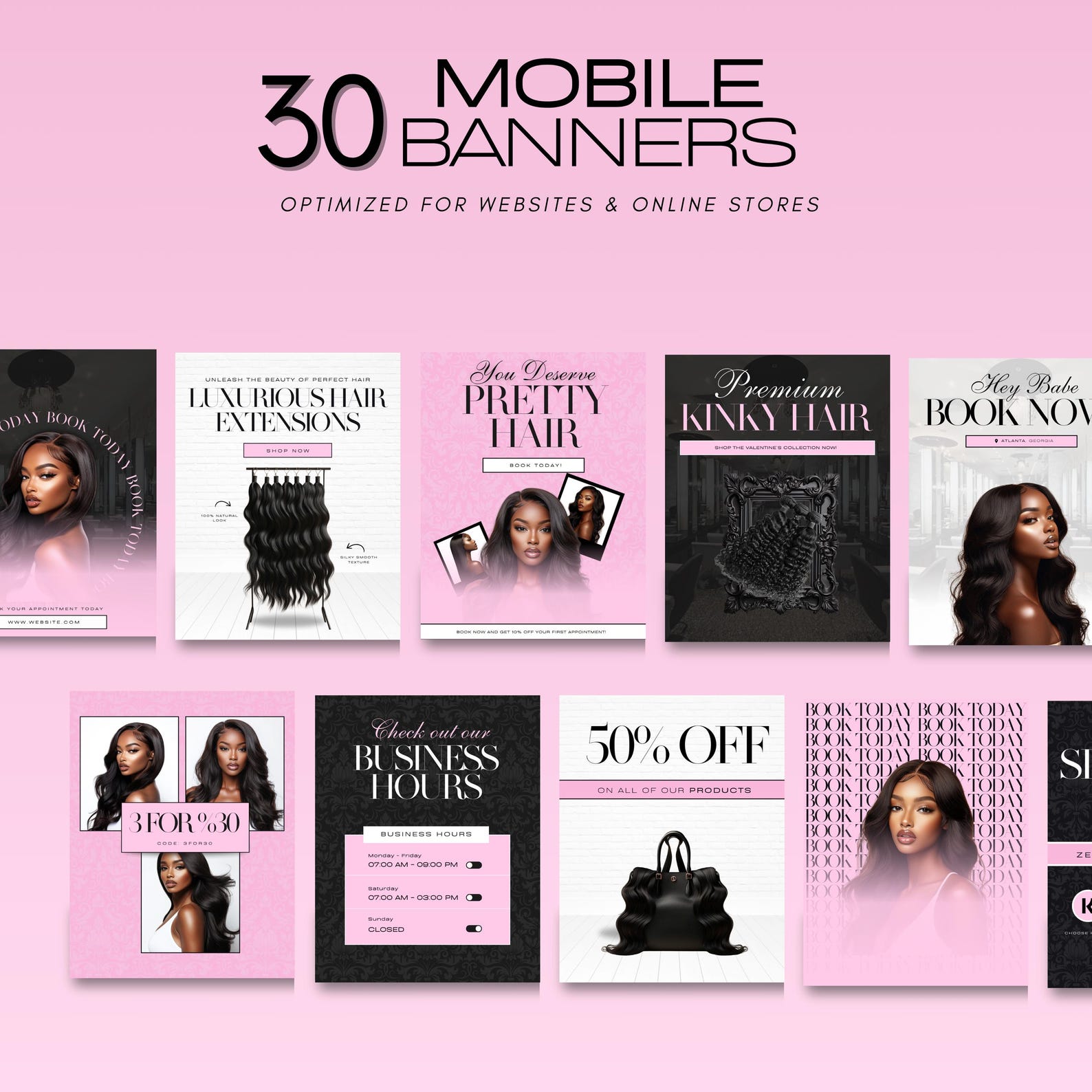 70+ Hair Website Banner Templates | Hairstylist & Salon Branding Kit ...