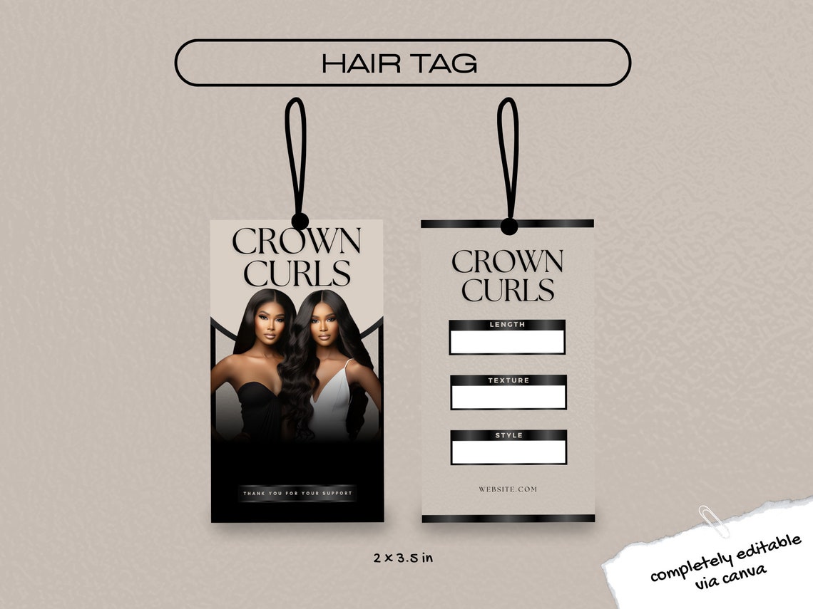 Hair Extension Tags and Wraps Templates Hair Business Branding Canva ...
