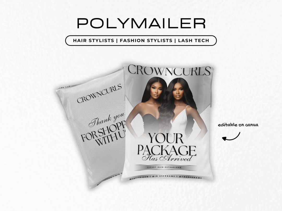 Editable Polymailer Box Design: Hair Stylist Packaging (DIY Canva) - Etsy