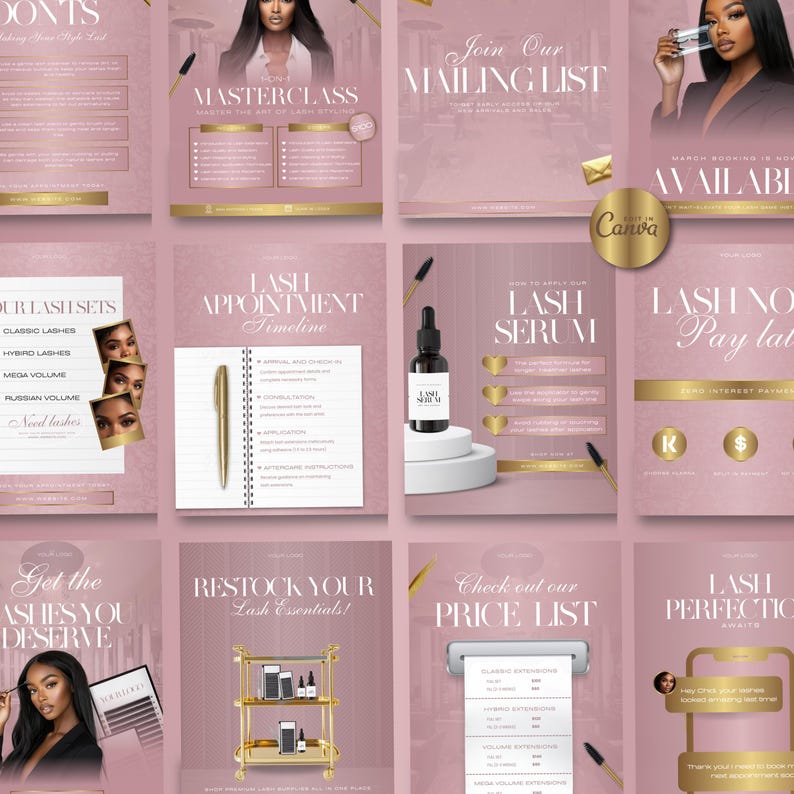 40 Lash Tech Flyers, Lash Tech IG Posts, Lash Tech Branding Kit, Lashes ...