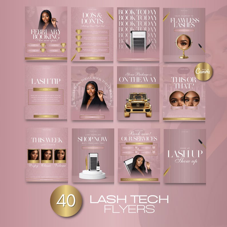 40 Lash Tech Flyers, Lash Tech IG Posts, Lash Tech Branding Kit, Lashes ...