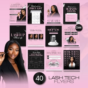 40 Lash Tech IG Flyers Pack | Lash Tech Branding Kit | Eyelash ...