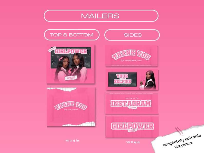 Wig Mailer Box Design Lace Front & Bundles Box Packaging Design DIY ...