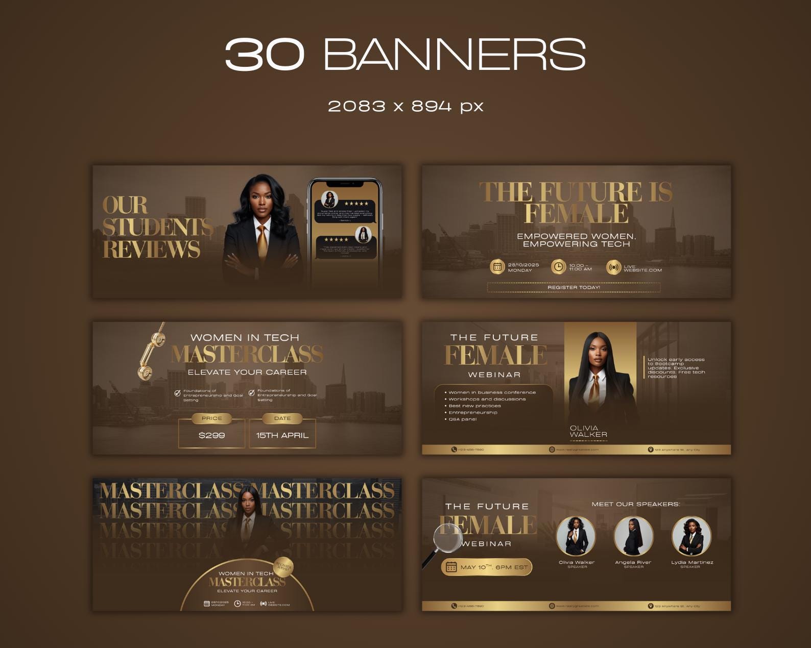 Coaching Web Banners Templates, Canva Banners Bundle for Masterclass ...