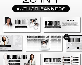 20-in-1 Editable Author Launch Banners | Customizable Canva Templates ...