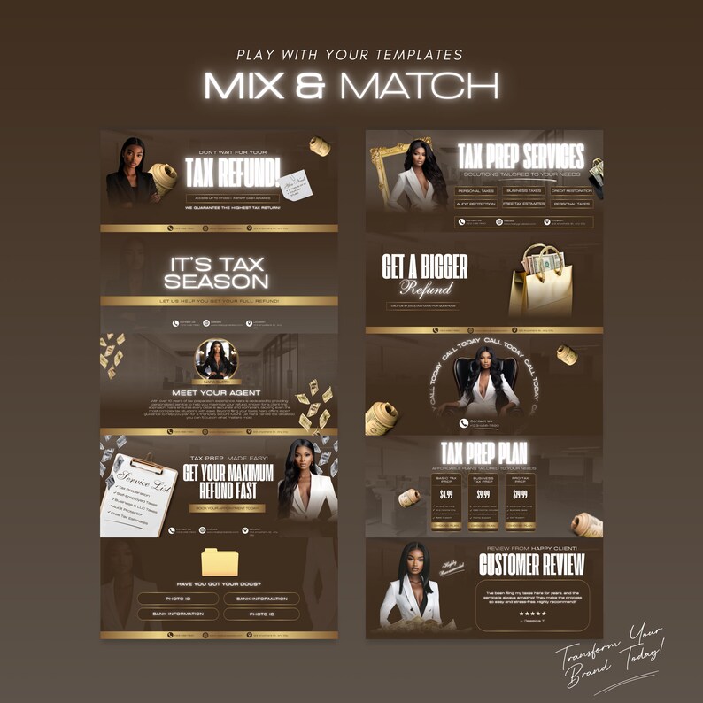 60+ Tax Service Banner Templates, Tax Prep & Accountant Website Canva ...