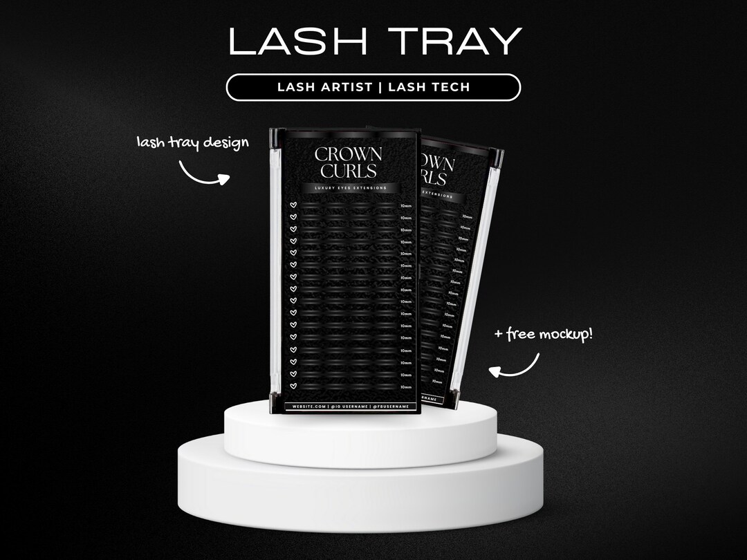 Editable Lash Tray Template | Lash Tech Branding Design | Eyelash Tray ...