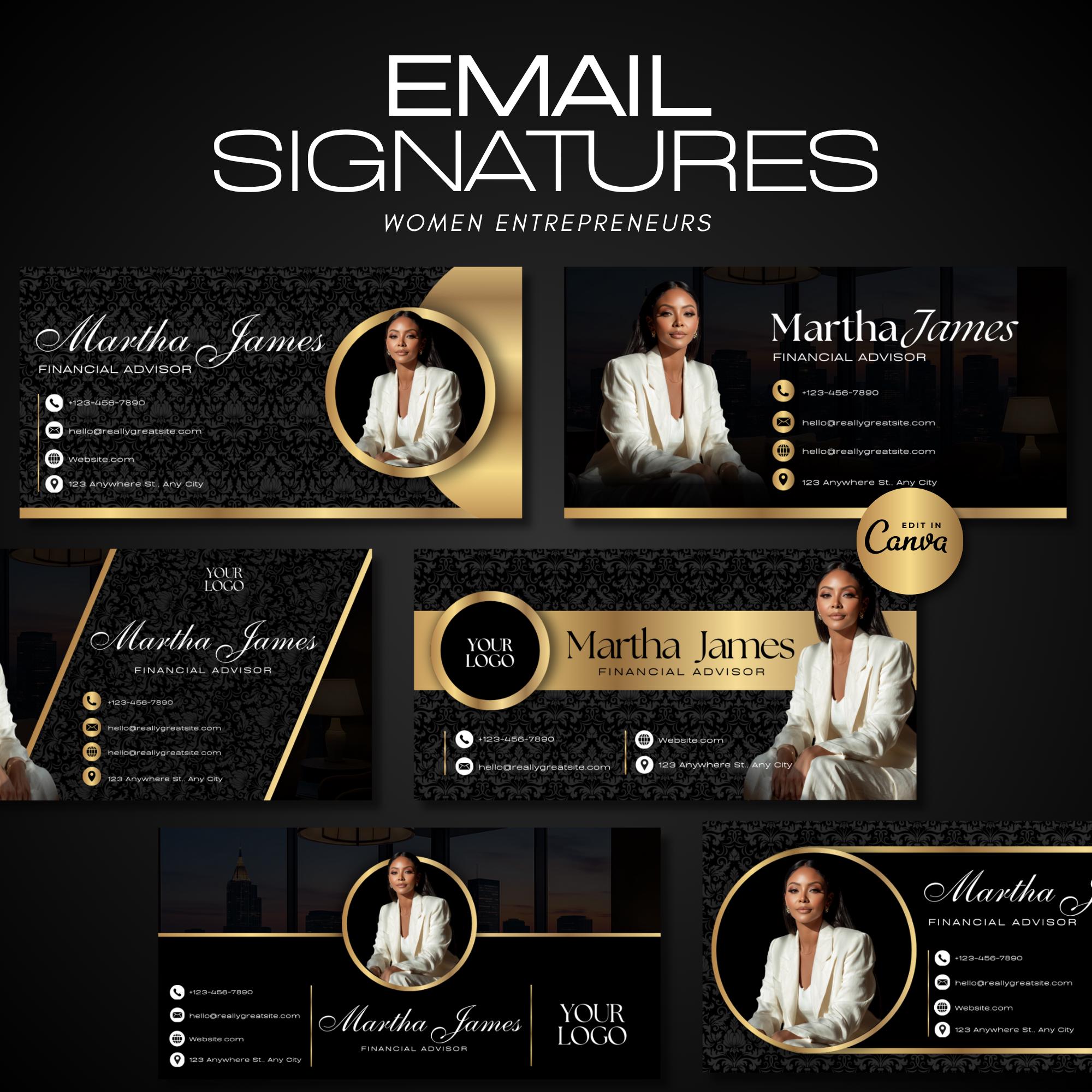 Email Signature Template for Women Entrepreneurs, Financial Advisor ...