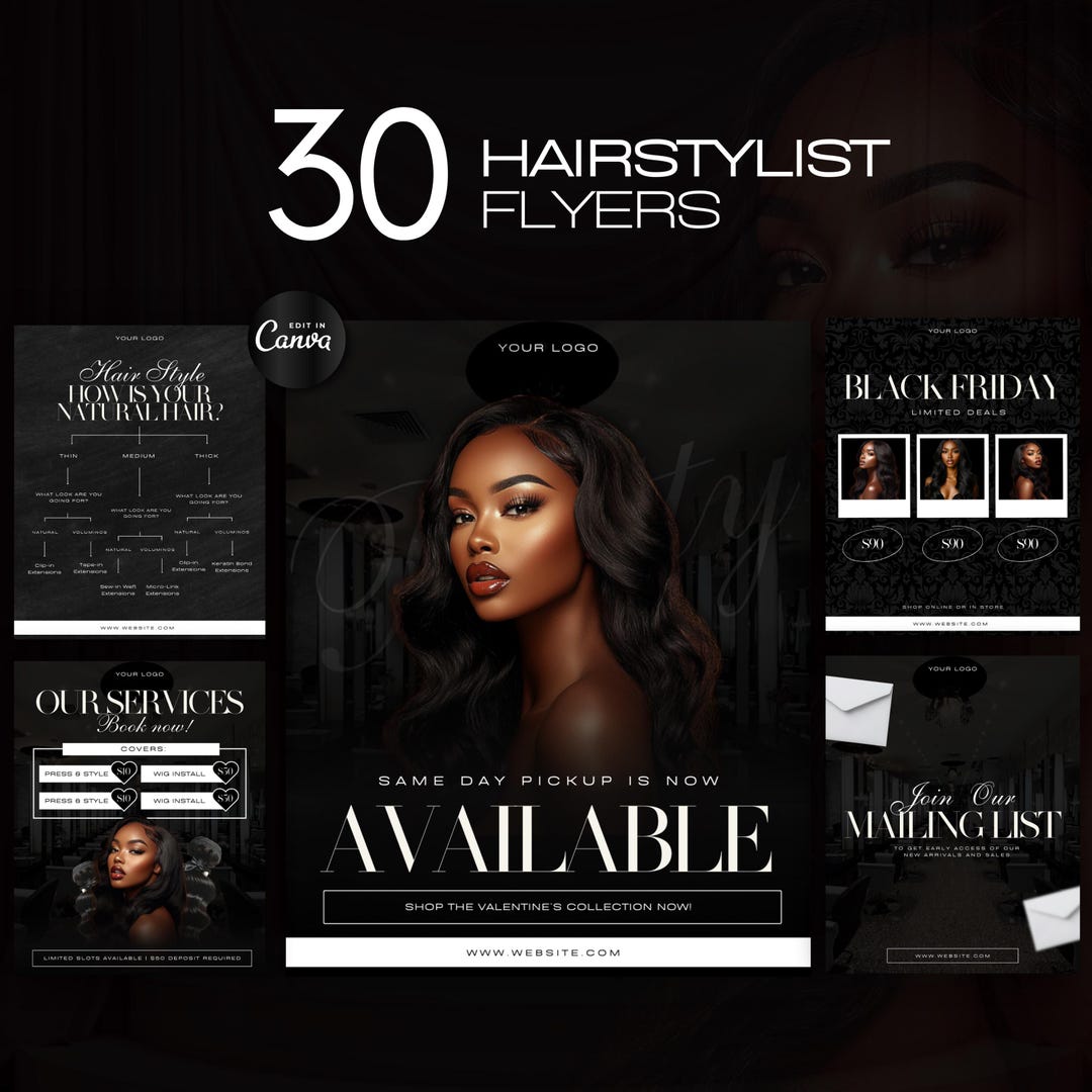 30 Hair Extension Flyers Instagram Post Templates | Hair Business ...
