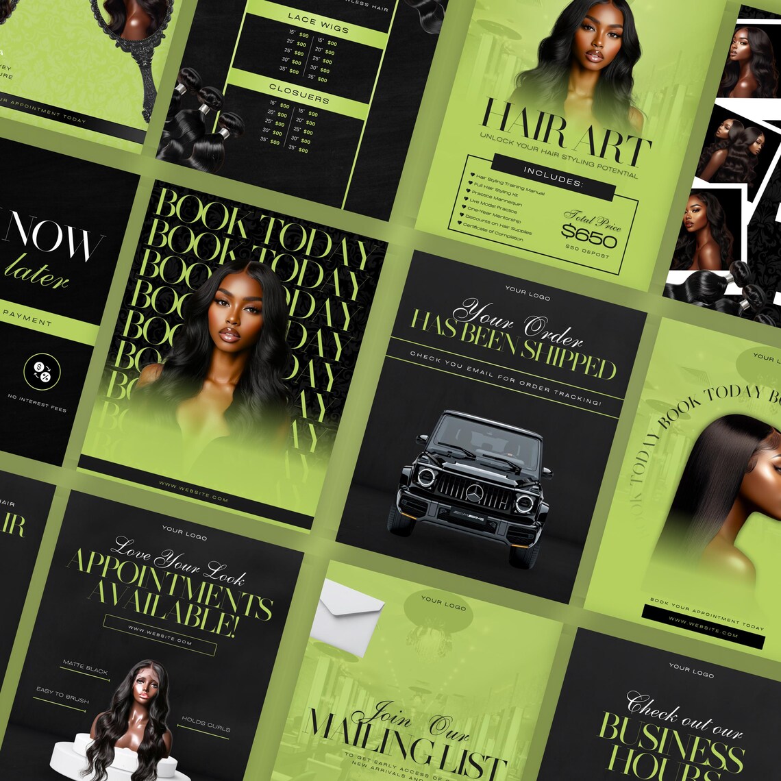 Hairstylist Flyer Templates: Hair Extensions, Valentine's Day (digital ...