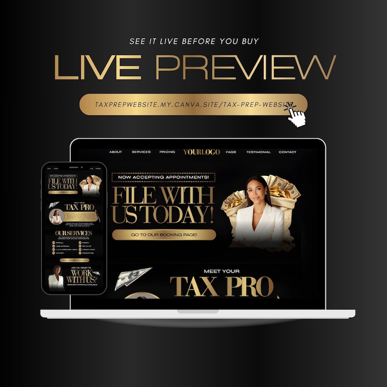 Tax Prep & Accountant Website Template, Tax Service Landing Page ...
