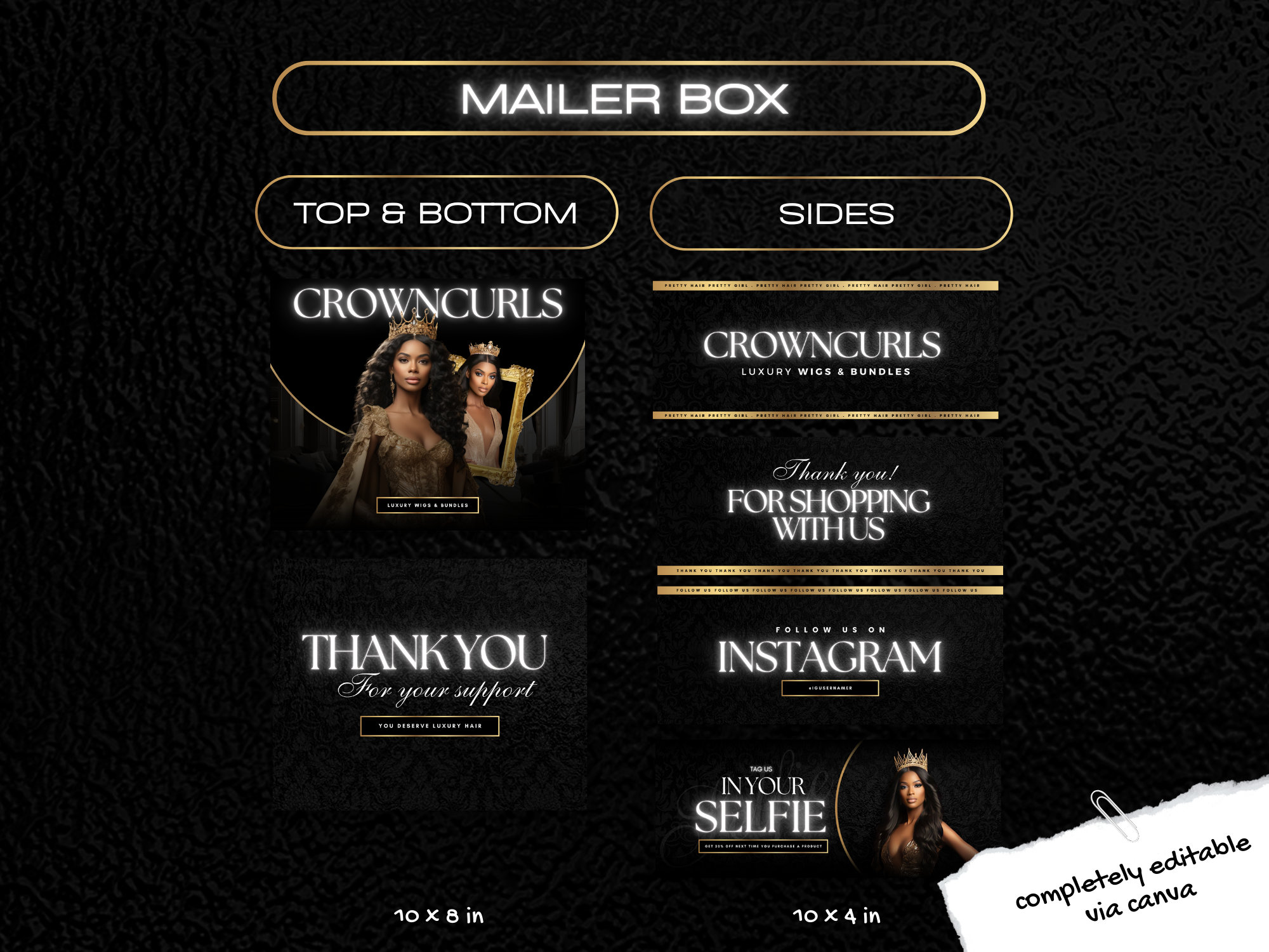Wig Mailer Box Design | Lace Front & Bundles Box Packaging Design | DIY ...