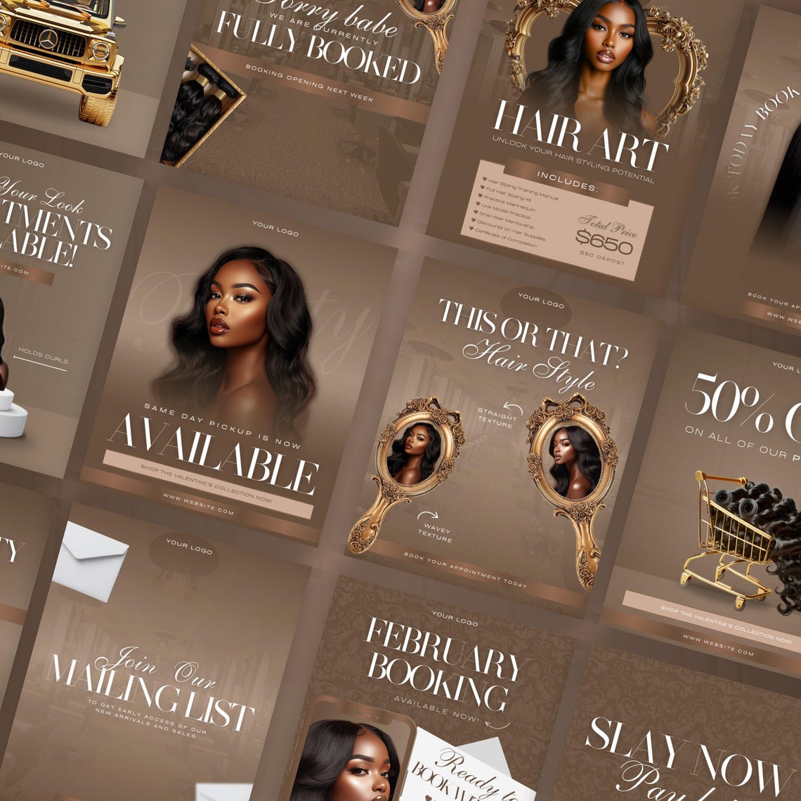 30 Hair Extensions Flyer Templates | Instagram Post Bundle for Hair ...