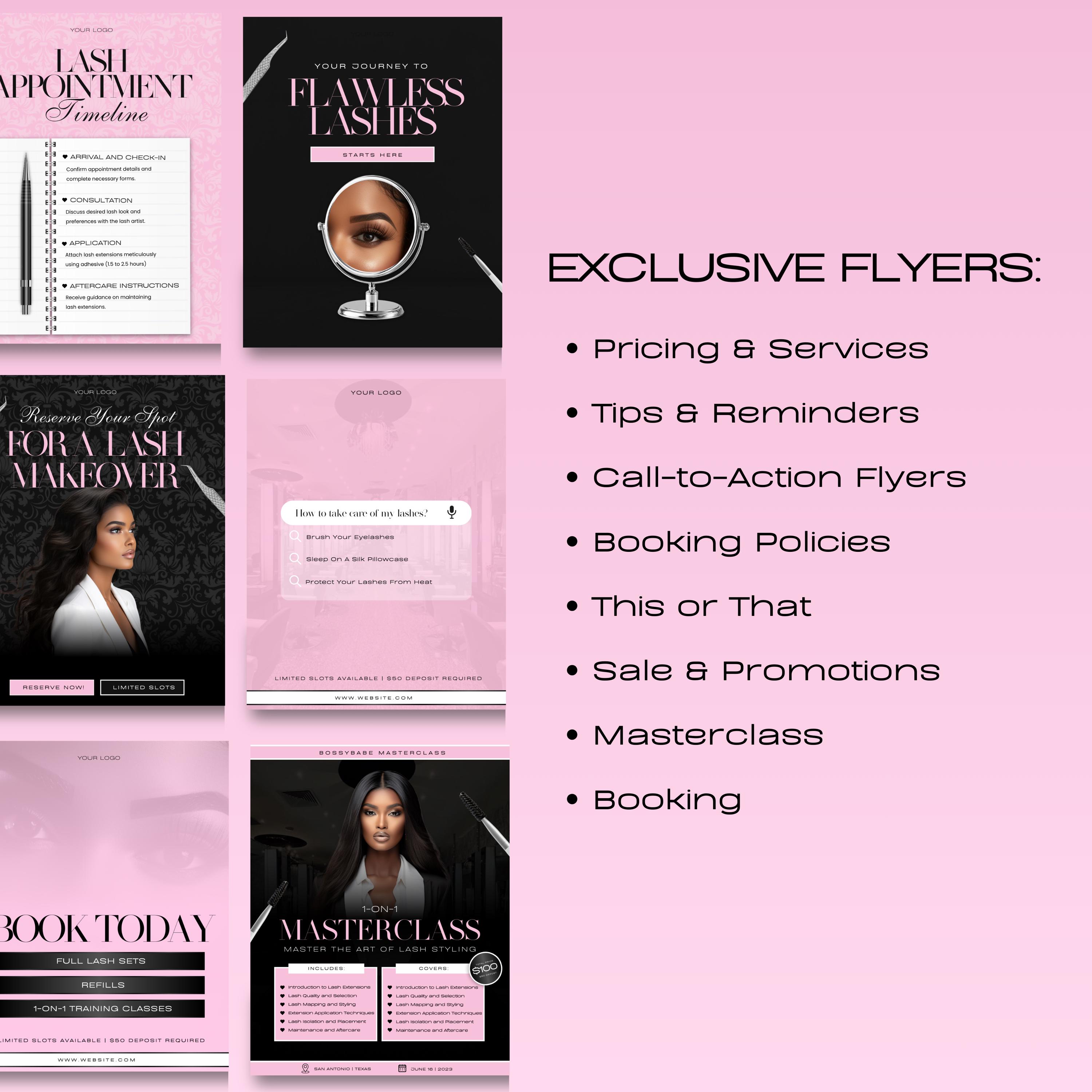 40 Lash Tech IG Flyers Pack | Lash Tech Branding Kit | Eyelash ...