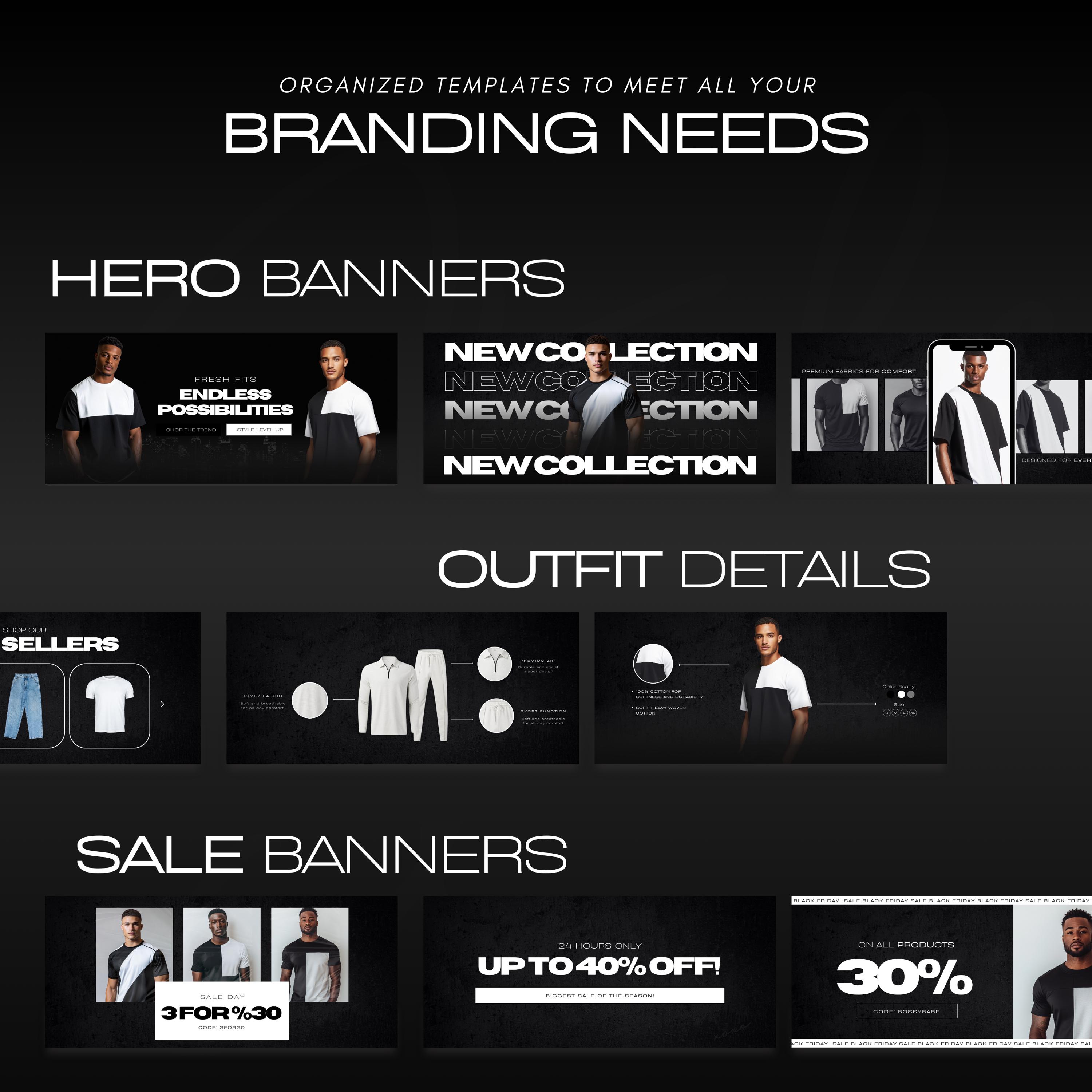 70 Men Fashion Web Banners Clothing Boutique Streetwear Fashion Banners ...