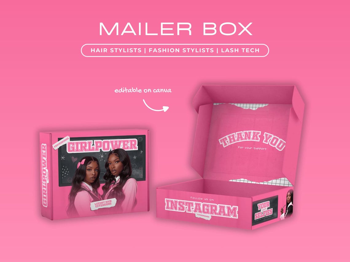 Wig Mailer Box Design | Lace Front & Bundles Box Packaging Design | DIY ...