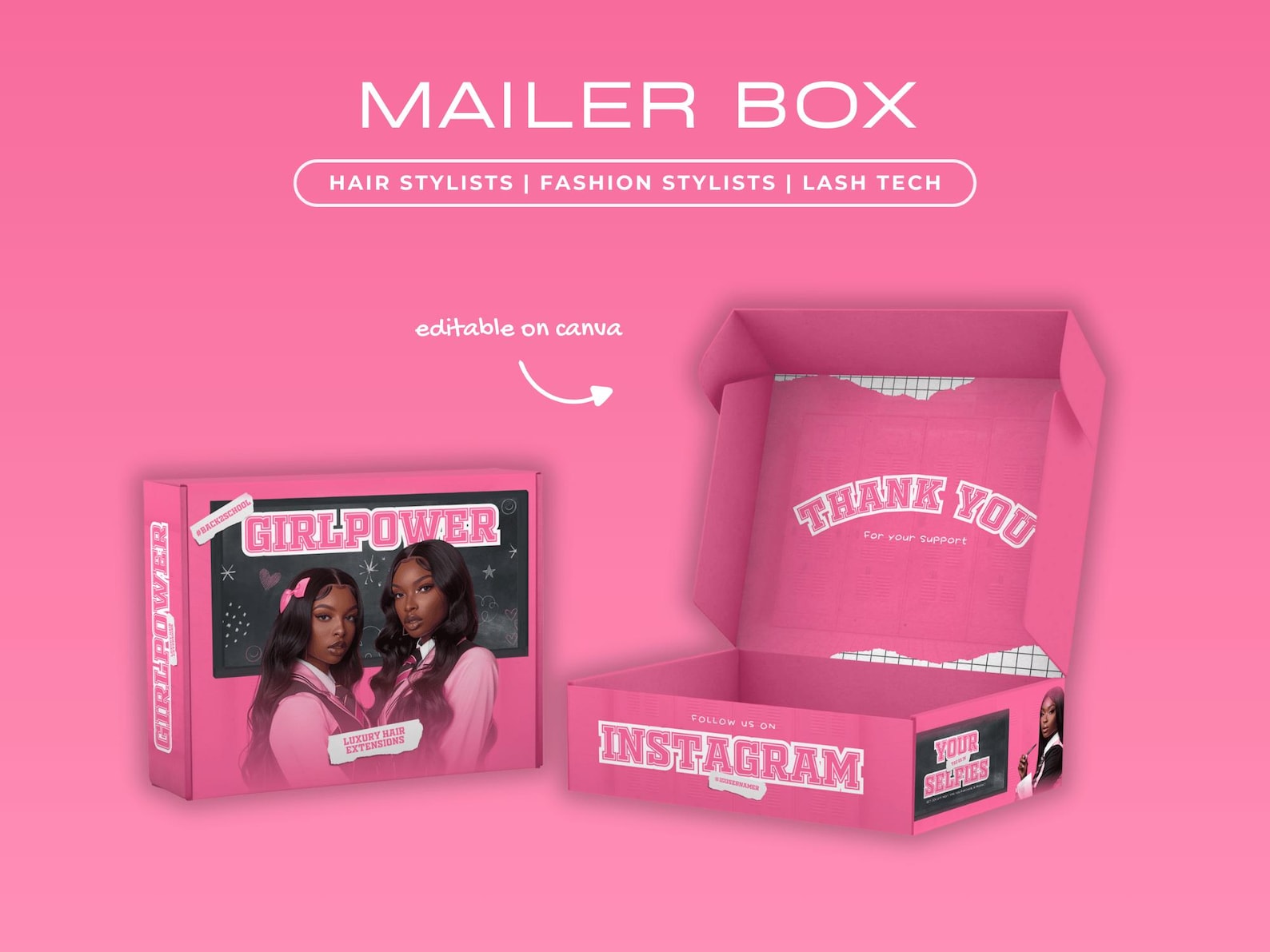 Wig Mailer Box Design | Lace Front & Bundles Box Packaging Design | DIY ...