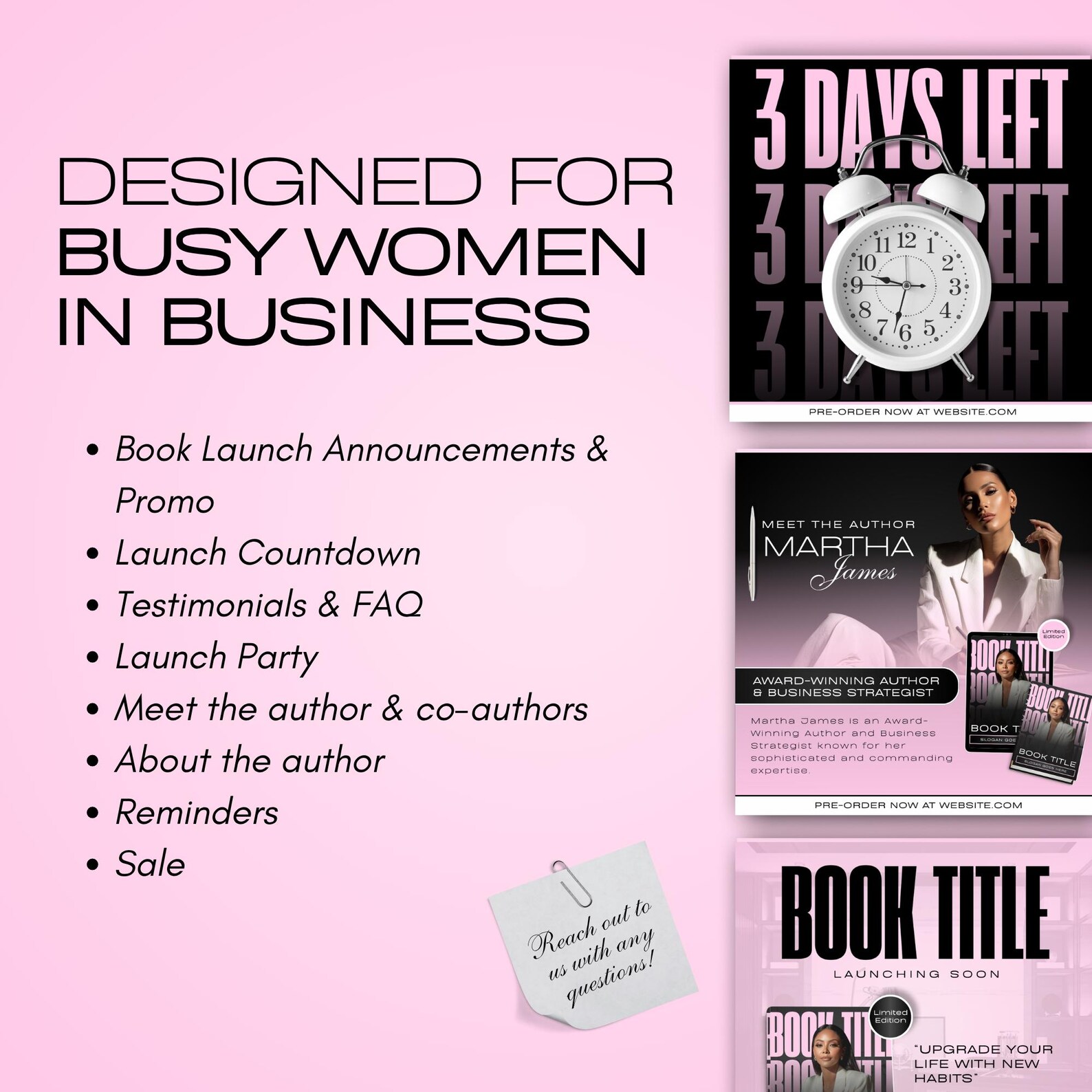 20-in-1 Editable Author Launch Bundle | Customizable Canva Templates ...