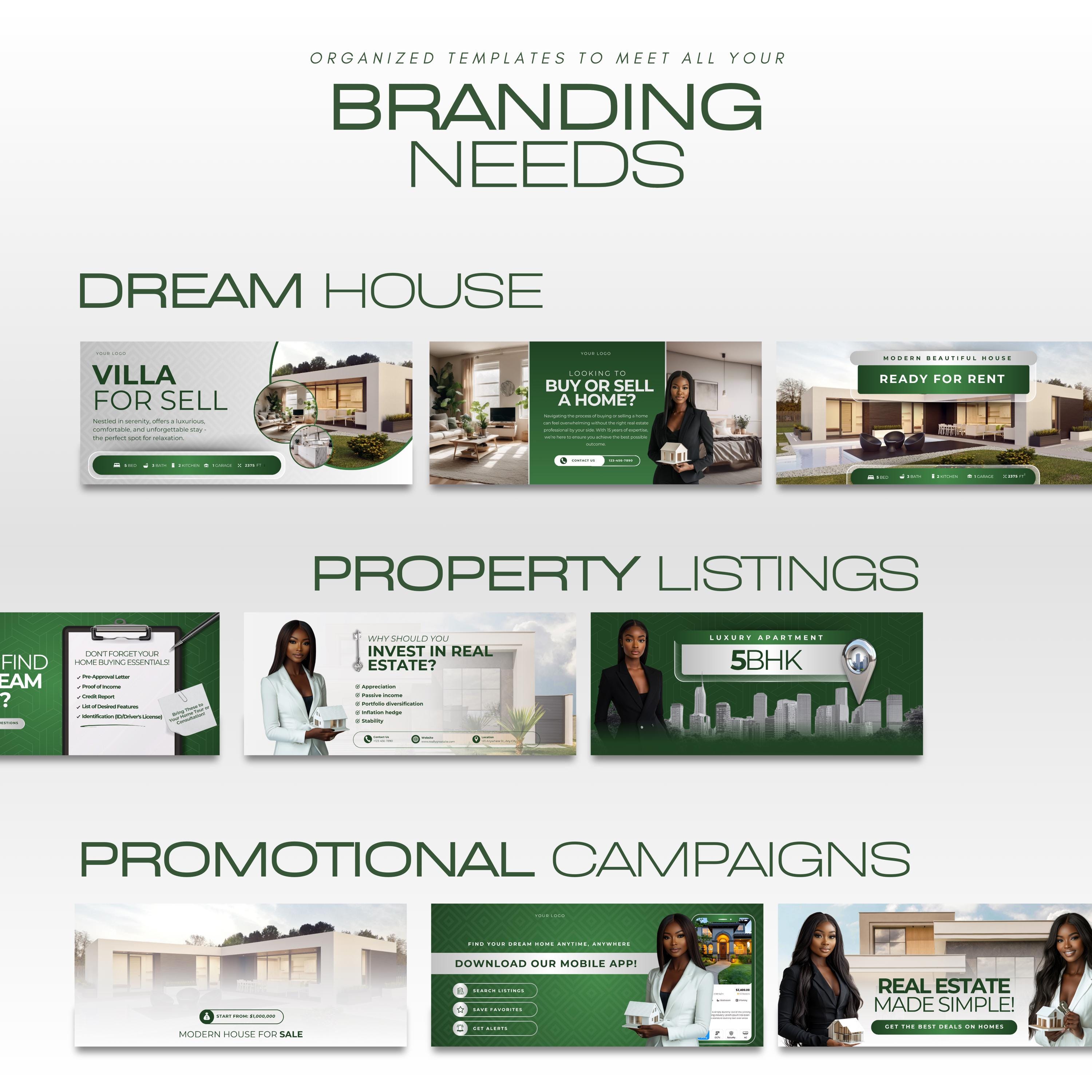 Real Estate Canva Banners, 30 Property Listing Templates, Realtor ...
